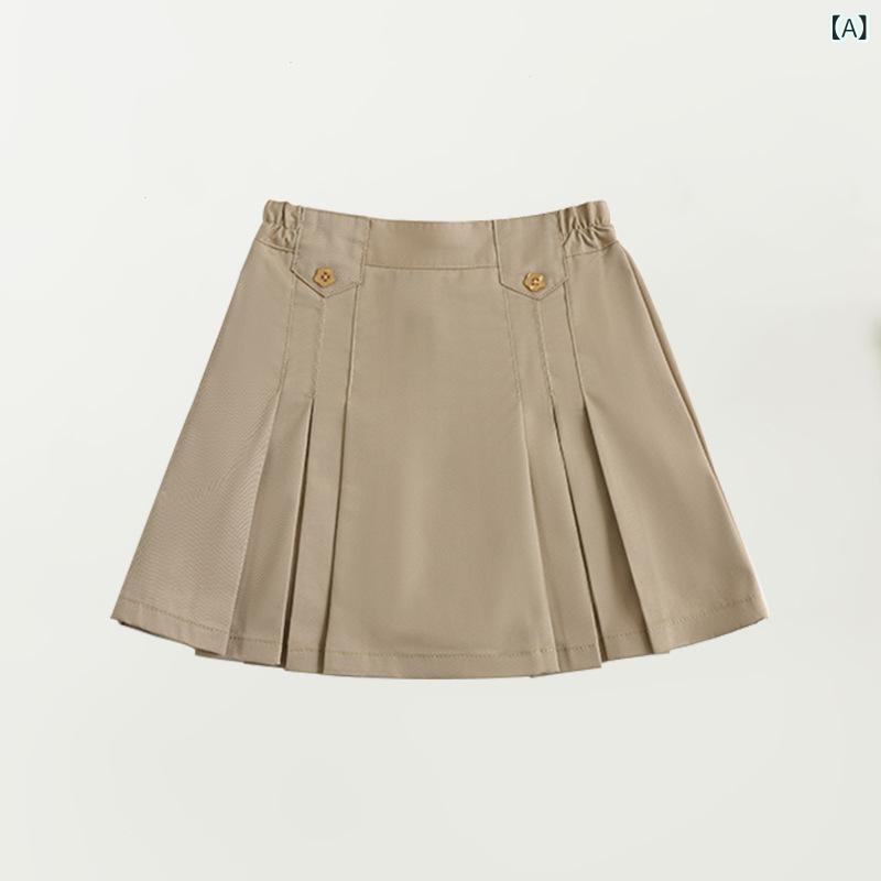 ・カテゴリ: 半身裙・主な素材: ポリエステル97%、スパンデックス3%・柄: 無地・スタイル: プリーツ・カラー展開: ベージュ、ネイビー・対象年齢: 3〜8歳・対象身長: 100〜140cm・対象性別: 女・対象身長展開: 130cm、...