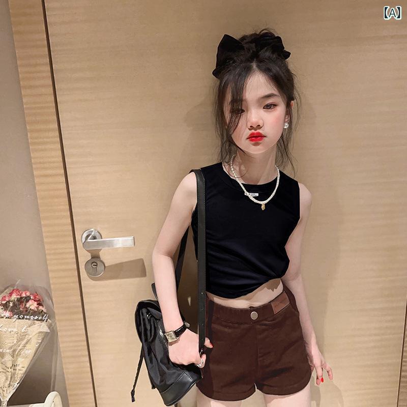 ・性別: 女・スタイル: 韓版・カテゴリ: 子供セット・セット数: 2点・袖丈: ノースリーブ・パンツ丈: ショートパンツ・主な素材: 綿85%・厚み: 薄手・柄: 無地・要素: セットアップ、トレンド・閉じ方: プルオーバー・カラー展開:...