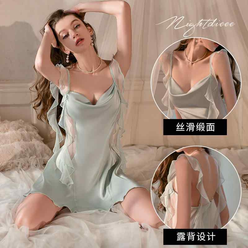 ・カテゴリ: 睡衣・スタイル: 吊带・主な素材: ポリエステル80-90%・厚さ: 薄手・ネックライン: 無領・袖丈: 無袖・パンツ丈: 無・機能: 休闲、睡眠、居家、快適・カラー展開: 黒、白色、豆沙、水色・サイズ展開: 均一サイズ