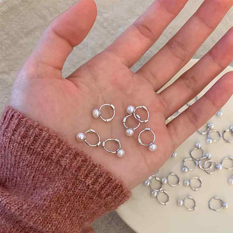 ・スタイル: 女式・形状: 幾何型・加工: 電鍍・カラー展開: 白金色・純度: 925銀・流行要素: 真珠・スタイル: 韓版・スタイル分類: 清新甜美・カテゴリ: イヤーアクセサリー