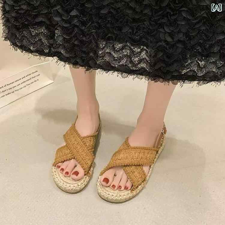 ・カテゴリ: ローマサンダル・スタイル: ローマスタイル・主な素材: 超纤・ソール素材: 橡胶・トゥ形状: 丸トゥ・人気要素: 編み込み・着用方法: 一字扣帯・機能: 透気・軽便・パターン: 無地・ソール製法: 粘着・内側素材: 超纤・アッ...