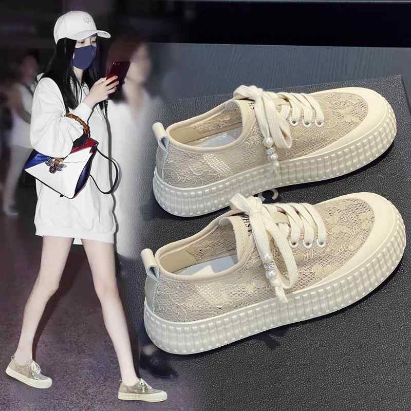 ・カテゴリ: 漁夫鞋・スタイル: 日常休闲・適用性別: 女・靴頭形状: 圆头・鞋面材质: 网层布面・鞋跟高度: 中跟（3-5cm）・图案: 花朵・カラー展開: 黒色、杏色・サイズ展開: 34、35、36、37、38、39、40・鞋底材质: ...