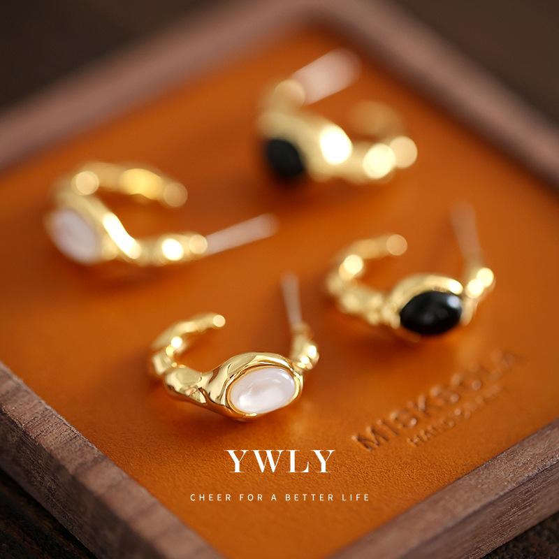 ・商品カテゴリ: 耳飾・スタイル: 文艺复古・形状: 几何型・仕上げ: 电镀・カラー展開: 贝壳款・流行要素: 不规则・対象: 女式