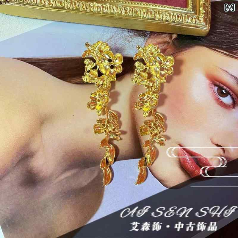 ・カテゴリ: 耳飾・スタイル: 文艺复古、中古風・主な素材: 合金・加工: 電鍍・形状: 花卉・流行要素: 玫瑰花、山茶花・適用: 女式
