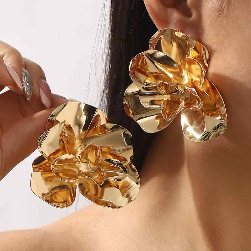 ・カテゴリ: 耳飾・スタイル: 度假風、清新甜美・主な素材: 合金、不锈钢・加工方法: 電鍍・形状: 花卉、花朵・カラー展開: 金色、白色、赤色、粉色・対象: 女式