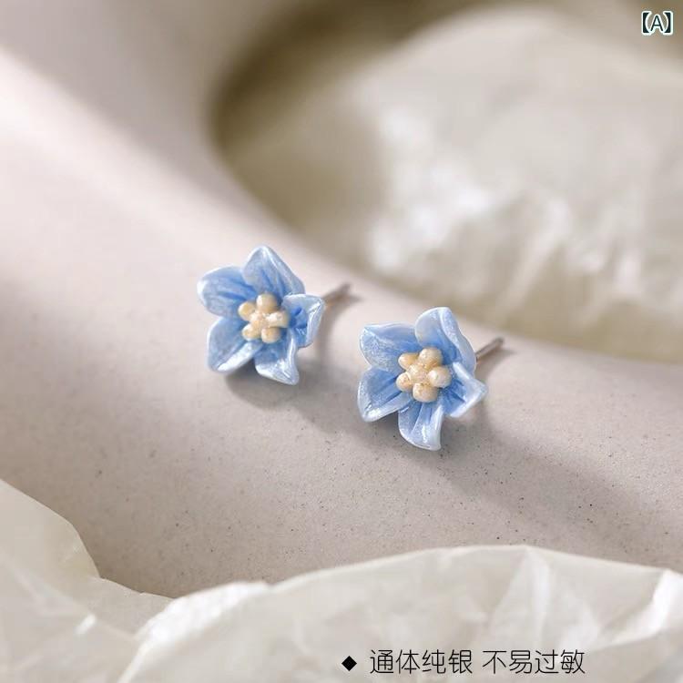 ・カテゴリ: 耳飾・スタイル: ファッション通勤、高級感・主な素材: 純銀・素材純度: 925銀・デザイン: 花卉、花弁・カラー展開: S925純銀一对・対象: 女式