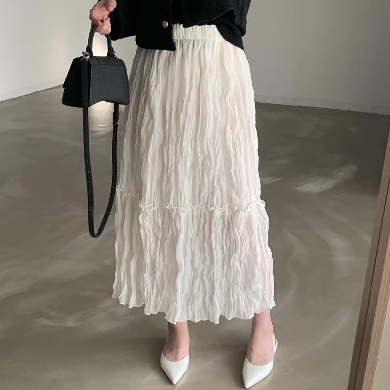 ・カテゴリ: 半身スカート・スカートタイプ: プリーツスカート・スカート丈: ミドル丈・カラー展開: ブラック、ホワイト・サイズ展開: 均一サイズ・スタイル: 甘め清新・スタイル: 優しい風・ストレッチ: 中程度