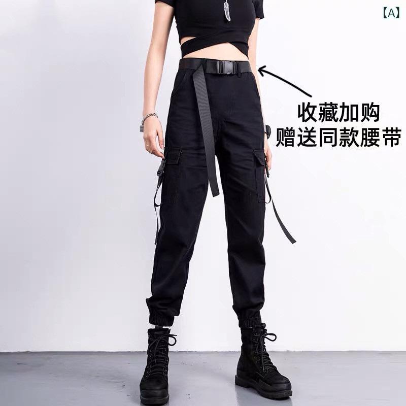 ・カテゴリ: 休闲裤・スタイル: 街头潮人・主な素材: 綿90%（含）-95%（不含）・款式: 工装裤・裤型: 宽松型・裤长: 九分裤・腰型: 高腰・厚み: 薄・柄: 工装风・カラー展開: 黒色、军绿色、卡其色・サイズ展開: S、M、L、X...