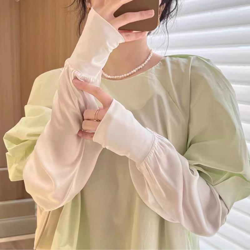 ・カラー展開: 杏色、気質灰色、聖乇藍、香芋紫、白色、黒色、霜粉・主な素材: 真絲100%