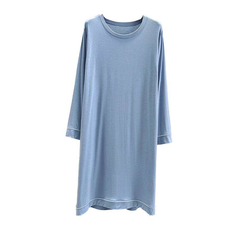 ・主な素材: モダール90-95%・厚さ: 適中(181-200g/m²)・ネックライン: ラウンドネック・袖丈: 長袖・スカート丈: ミドルレングス・カラー展開: ブラック、ピンク、ライトブルー、イエロー、カーキ、ダークグレー、豆グリーン...