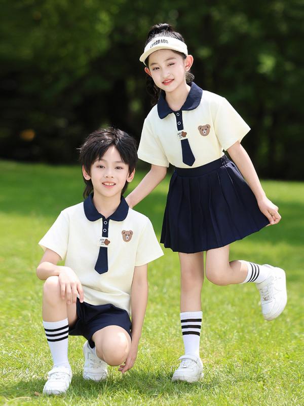 ・スタイル: 学院・主な素材: 綿95%・加工: 柔軟処理・適合季節: 夏季・カラー展開: 短袖+スカート女（黒ソックス）、短袖+ショートパンツ男（黒ソックス）、短袖+スカート女（白ソックス）、短袖+ショートパンツ男（白ソックス）・適合身長...