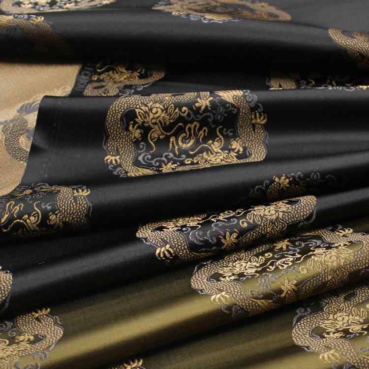 ・素材: ポリエステル100%・糸番手: 80・密度: 70・生地の重さ: 約170g/m²・幅: 75cm・加工: 染色・柄: 提花・スタイル: 中国風・カラー展開: 深咖啡色、古銅色、深藍色