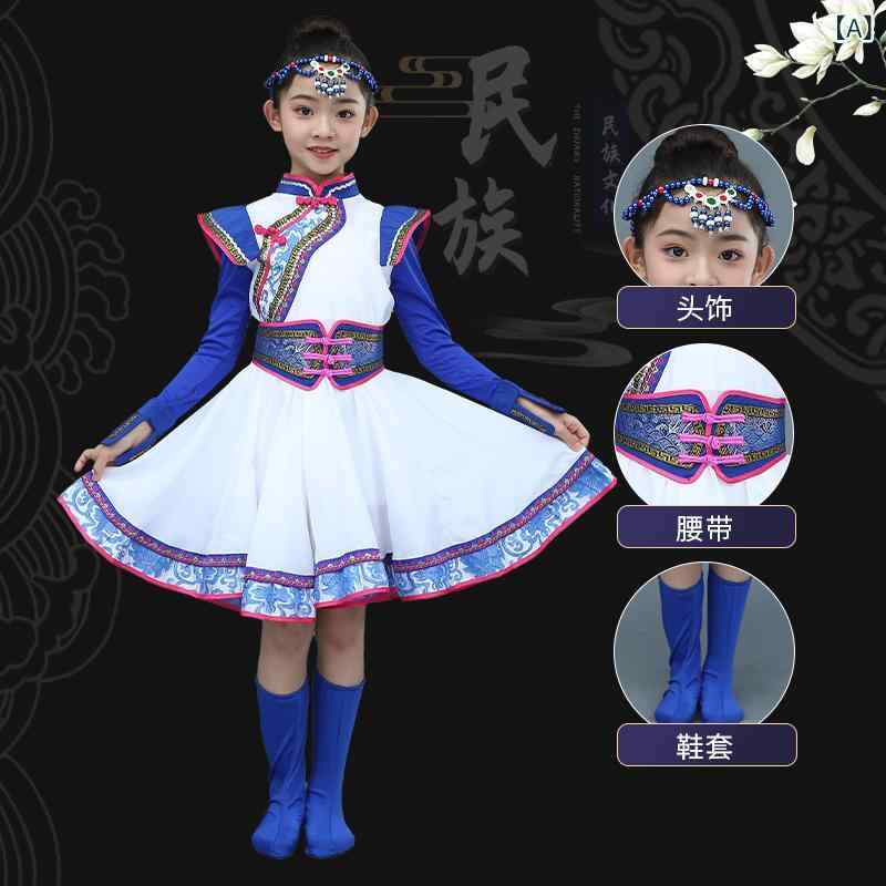 ・適用性別: 女・スタイル: 民族・要素: セットアップ・面料名称: 綿混紡・主面料成分: ポリエステル繊維・適合季節: 春秋・カラー展開: 新款青白色・適合身高: 110cm、120cm、130cm、140cm、150cm、160cm、1...