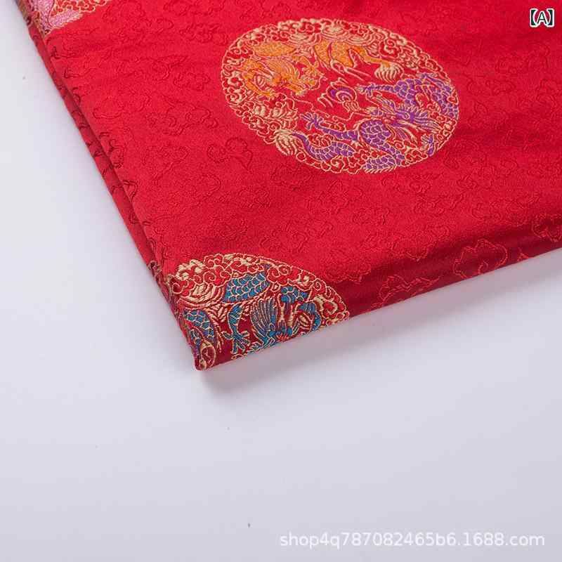 ・品名: 双龙団・成分: 真三五・密度: 68・素材: ポリエステル・重量: 175g・幅: 75cm・組織: 色織・花型: 精緻な織り込み・スタイル: レトロ・用途: その他・カラー展開: 赤、ライトブルー、ブルー、ブラック、レッドブラッ...