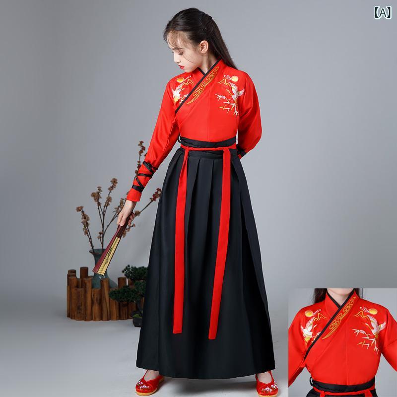 ・適用性別: 男・適用ダンスタイプ: 民族・スタイル: 中国風・要素: セットアップ・適合季節: 春秋・主素材: ポリエステル繊維（ポリエステル）・カラー展開: 赤、白色、黒色・適合身高: 110cm,120cm,130cm,140cm,1...