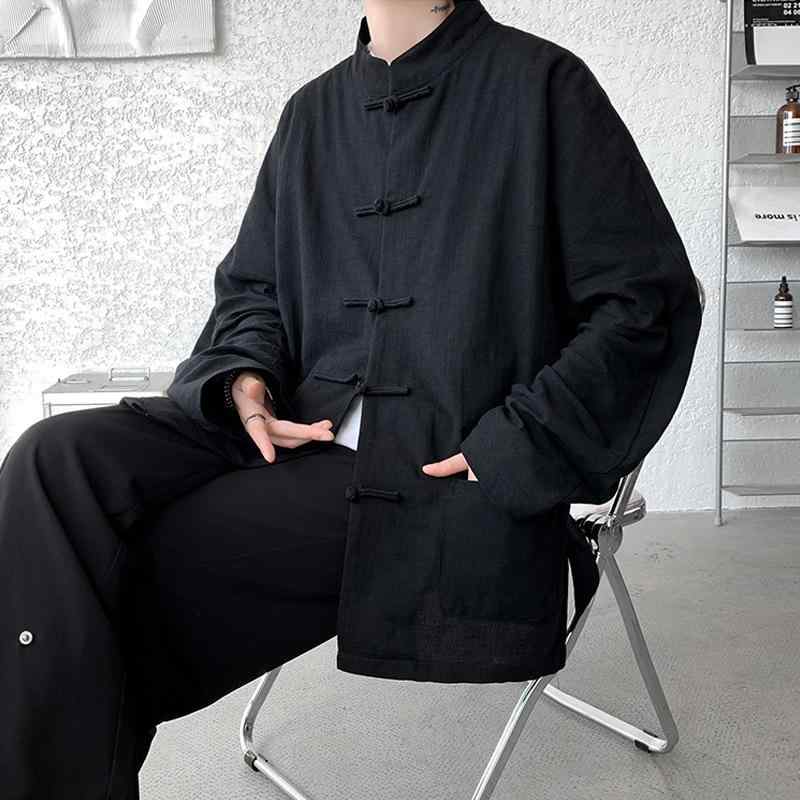・カテゴリ: 民族服装・主な素材: 綿99%・スタイル: 中国風・袖丈: 七分袖・カラー展開: 白色、黒色、杏色、藏青色・サイズ展開: M、L、XL、2XL、3XL、4XL、5XL、6XL、7XL、8XL・対象: 男性