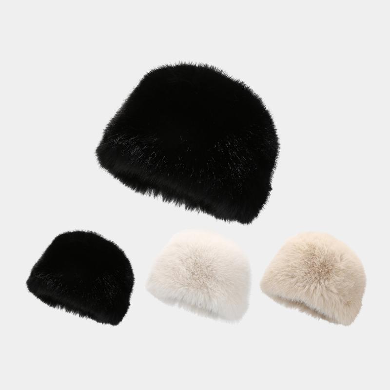 ・カテゴリ: 盆帽・帽頂スタイル: 丸頂・帽檐スタイル: 無檐・カラー展開: ブラック、米白、カーキ・サイズ展開: M（56-58cm）・機能: 防晒、防風、遮陽・スタイル: 復古、文艺、英倫復古・主な素材: 仿兔毛・加工方法: 経編、緞檔