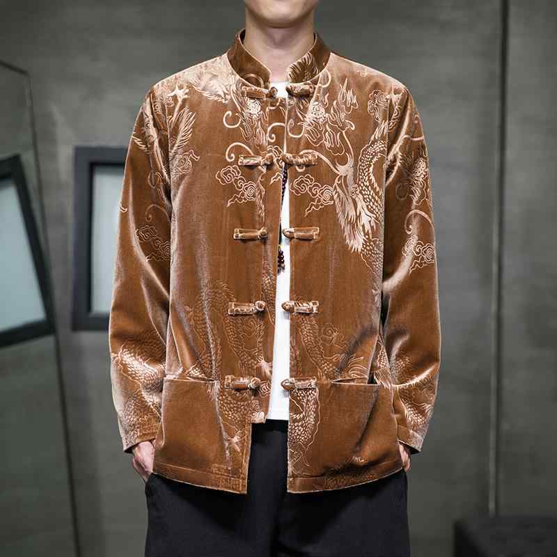 ・カテゴリ: 唐装・スタイル: 中国風・主な素材: 綿80%・適用シーン: 休闲・柄: 提花・カラー展開: ブラック、コーヒー・サイズ展開: M、L、XL、2XL、3XL、4XL、5XL・袖型: 常规・対象性別: 男