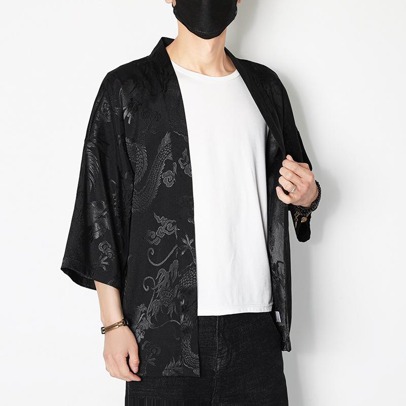 ・カテゴリ: 漢服・スタイル: 中国風・主な素材: 綿85%・適用シーン: 休闲・デザイン詳細: 压花・カラー展開: 白色、黒色・サイズ展開: M、L、XL、2XL、3XL、4XL、5XL・衣丈: 短款・対象性別: 男