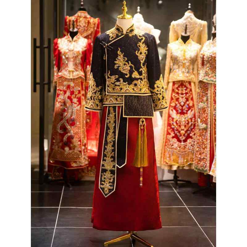 ・カテゴリ: 唐装・主な素材: 化繊混紡、ポリエステル繊維30%以下・スタイル: 韓国風・カラー展開: 黒・サイズ展開: S、M、L、XL、2XL、3XL、4XL