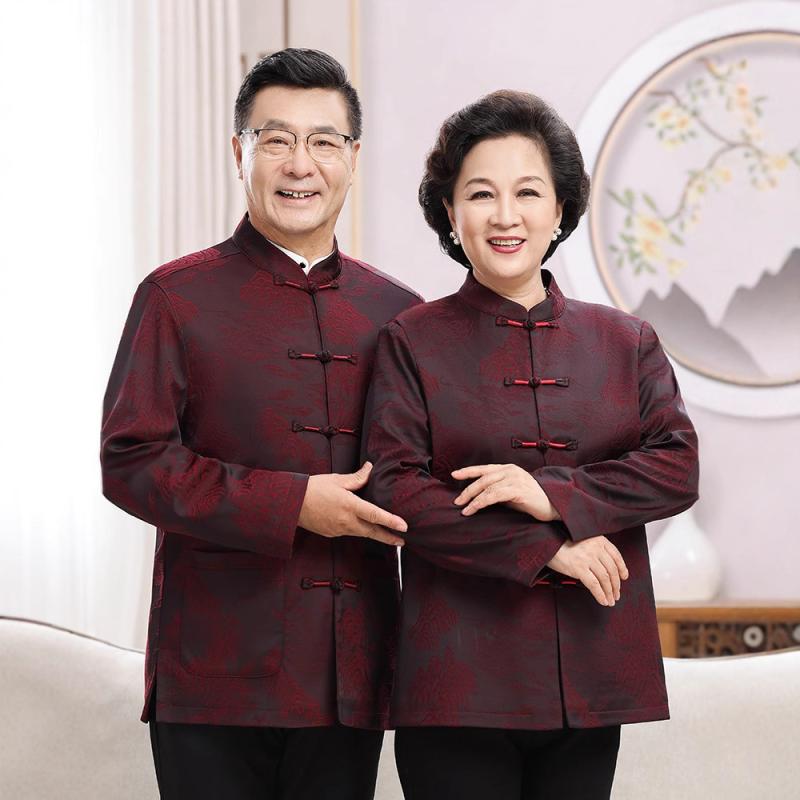 ・カテゴリ: 民族服装・主な素材: ポリエステル100%・スタイル: 中国風・詳細: 提花・加工: 印花・適用シーン: 宴会・対象: 男女・カラー展開: 酒紅、青・サイズ展開: 160女、165女、170女、175女、180女、185女、1...
