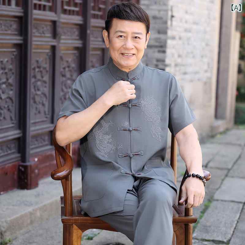 ・カテゴリ: 唐装・スタイル: 中国風・主な素材: ポリエステル繊維60%・適用シーン: 休闲・詳細: 口袋飾り・加工: 免烫・カラー展開: 深灰色（セット）、藏青色（セット）、赤色（セット）、浅灰色（セット）・サイズ展開: 39/165、...