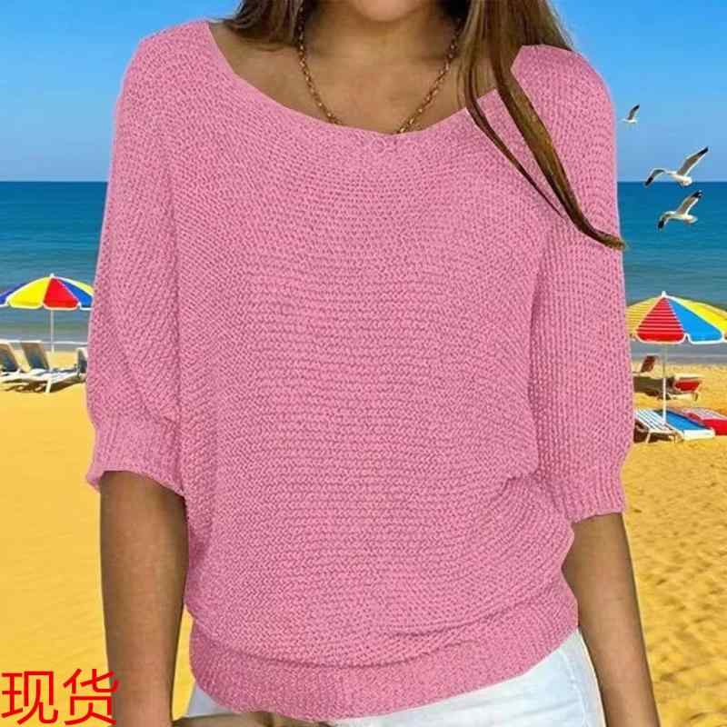 ・カテゴリ: 毛衣・主な素材: ポリエステル95%以上、スパンデックス30%以下・柄: 無地・厚み: 通常・組み合わせ: 単品・スタイル: 通勤風・ネックライン: ラウンドネック・袖丈: 7分袖・袖型: ランプシェード袖・衣丈: 普通(50...