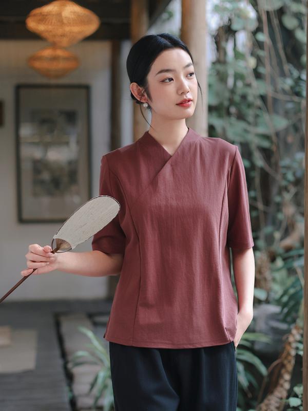 ・カテゴリ: Tシャツ・スタイル: 復古風・主な素材: 天絲綿麻170g・主面料成分: 綿・主面料成分2: 麻・主面料成分含量: 30%以上50%未満・主面料成分2含量: 30%以下・柄: 無地・袖丈: 中袖・袖型: 通常袖・衣長: 普通(...