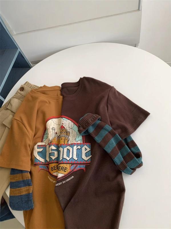 ・カテゴリ: Tシャツ・スタイル: 休闲・主な素材: 綿100%・柄: 字母/数字/文字・ネックライン: 圆领・袖丈: 长袖・版型: 宽松型・衣長: 中長款・カラー展開: 姜黄色,咖啡色・サイズ展開: M,L,XL,XXL,XXXL,XXXXL