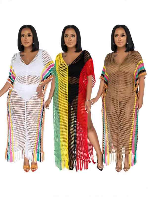 ・カテゴリ: 毛衣・主な素材: ポリエステル90-95%・柄: スプライス・厚み: 超薄・スタイル: ストリート・フィット: ルーズ・袖丈: ノースリーブ・ネックライン: Vネック・流行要素: フリンジ・衣丈: ロング丈(80cm超-100...