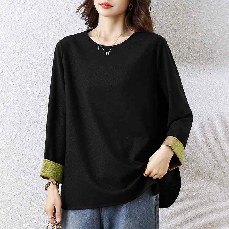 ・カテゴリ: Tシャツ・スタイル: 復古風・主な素材: ポリエステル50-70%・ネックライン: ラウンドネック・袖丈: 長袖・袖型: 標準袖・フィット: ルーズフィット・衣長: 普通(50-65cm)・カラー展開: ブラック・サイズ展開:...