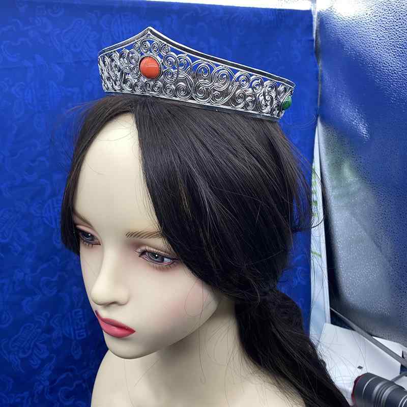 ・スタイル: 復古・形状: クラウン・加工: メッキ・水晶種: 乳白水晶・カラー展開: 古銀、橘色+緑・流行: 民族風・カテゴリ: ヘッドアクセサリー