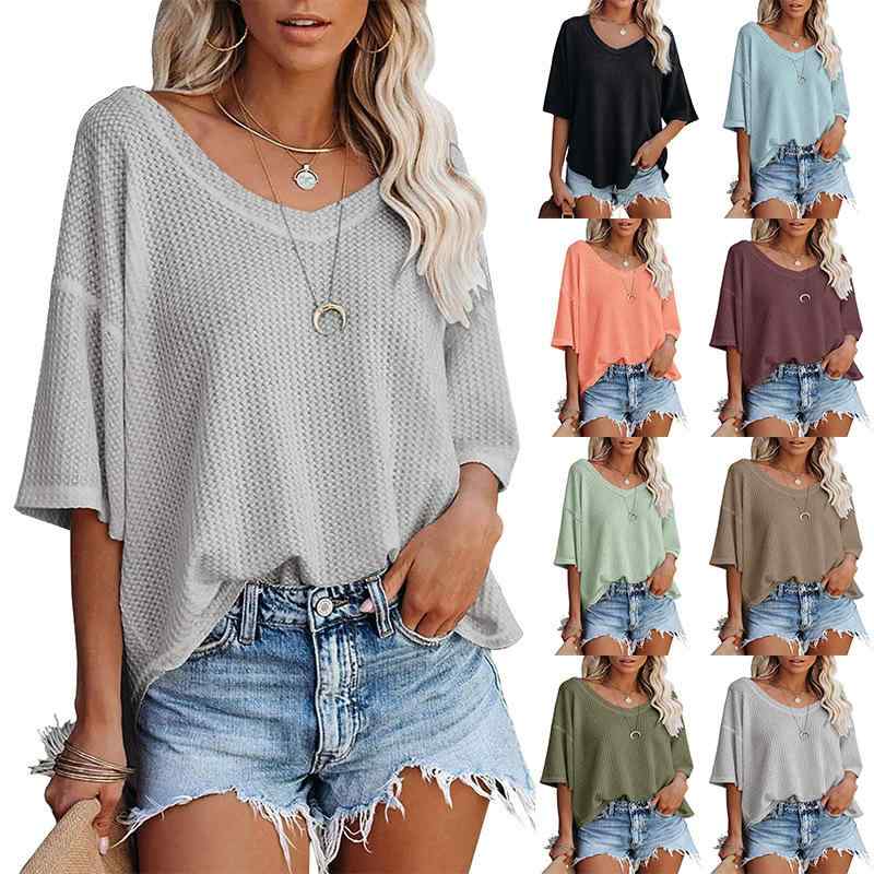 ・カテゴリ: Tシャツ・スタイル: 通勤風・主な素材: 綿30-50%、ポリエステル・柄: 無地・ネックライン: Vネック・袖丈: 短袖・袖型: バットスリーブ・カラー展開: ブラック、ライトブルー、ライトグレー、ライトオレンジ、チェスナッ...