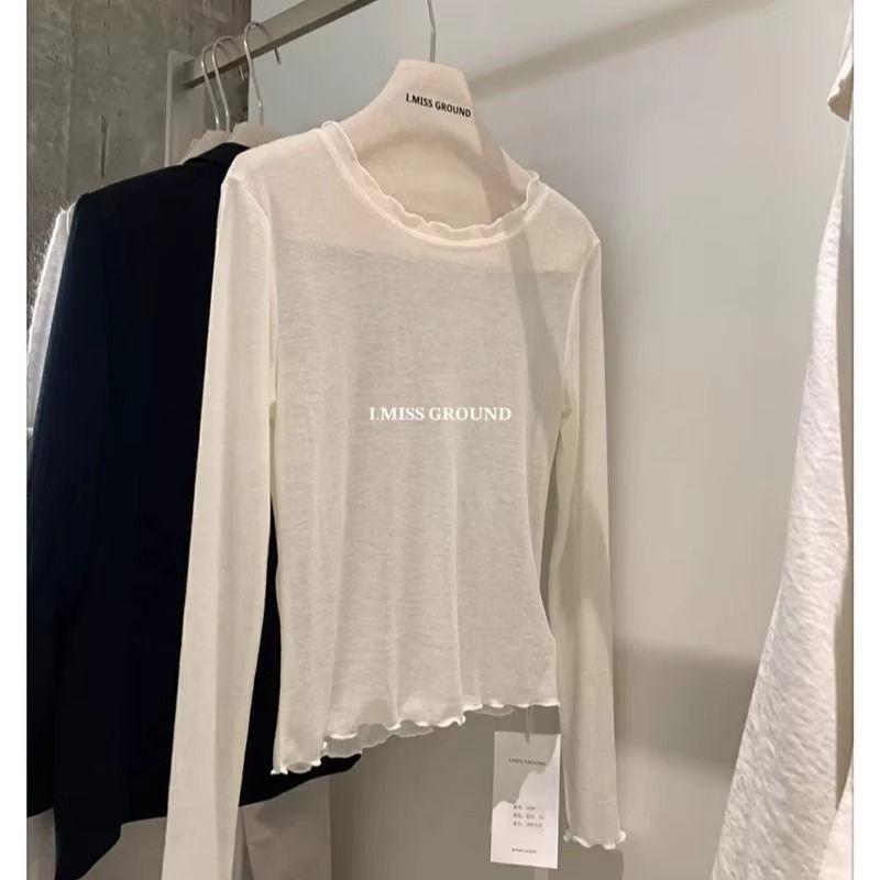 ・カテゴリ: Tシャツ・スタイル: 通勤風・主な素材: ポリエステル90-95%、スパンデックス30-50%・袖丈: 長袖・ネックライン: クルーネック・柄: 無地・カラー展開: 米杏色、青、黒・サイズ展開: S、M、L、XL、2XL