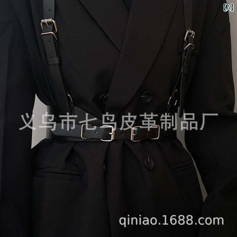 ・スタイル: 文艺復古・素材: 仿皮・バックル素材: 鉄・バックル方式: 針扣・カラー展開: 黒色・幅: 粗款(＞4cm)