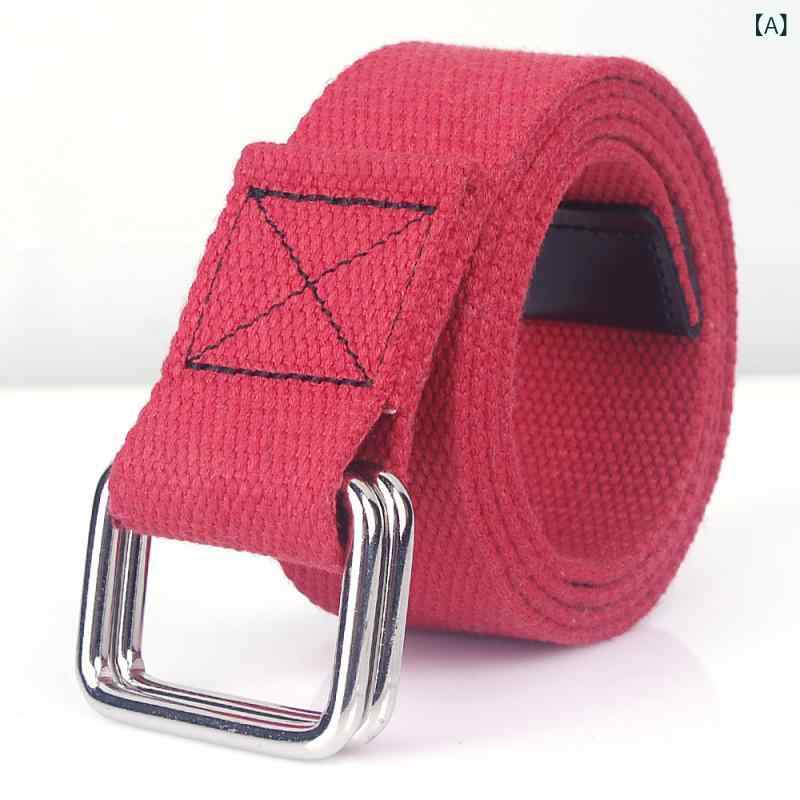 ・素材: 織布・腰带扣素材: 鉄・留め具: 双环扣・カラー展開: 赤、青、カーキ、黒、白、オレンジ、ダークグレー、ライトグレー、ミリタリーグリーン・幅: 普通款(2-4cm)・長さ: 110cm、120cm、130cm・サイズ展開: 120...