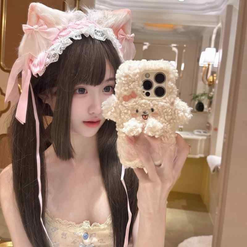 ・カテゴリ: 頭飾・スタイル: JK風・主な素材: 毛绒・流行元素: 蝴蝶结・スタイル分類: 清新甜美・カラー展開: 発帶+発夾（青色）,発帶+発夾（黒色）,発帶+発夾（粉色）・対象: 女式