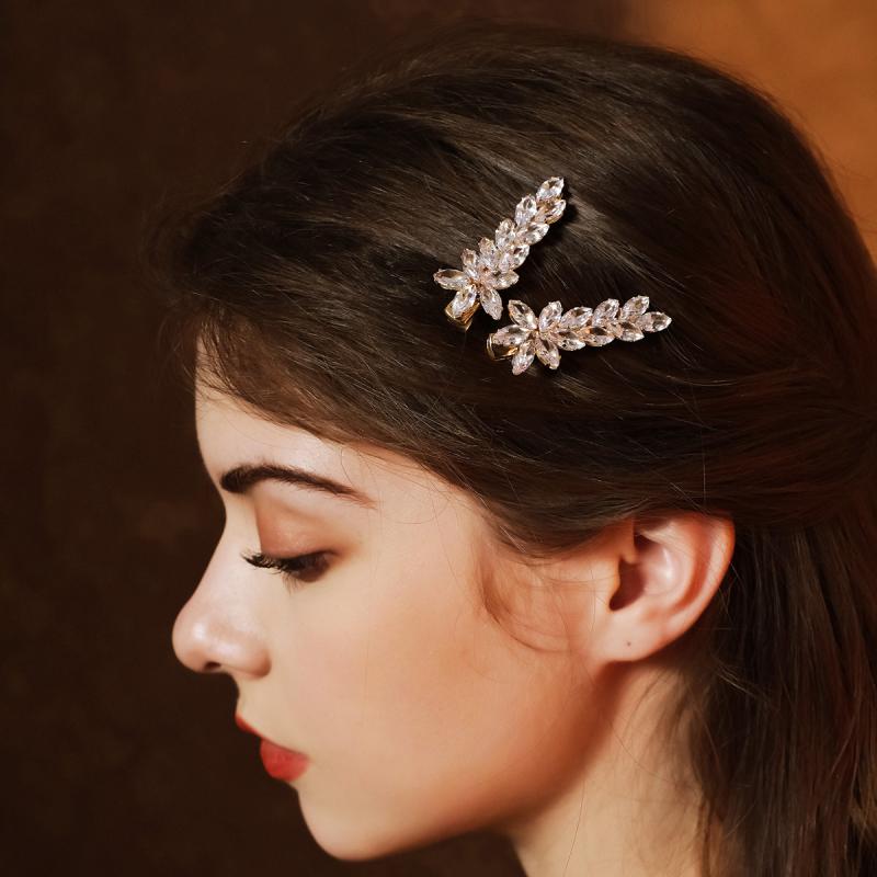 ・スタイル: 小香風・スタイル分類: 清新甜美・製品カテゴリ: 頭飾・素材: ジルコン・デザイン: 一字ダックビルクリップ・加工: ジルコンインレイ・分類: ダックビルクリップ・流行要素: 麦穂・適用: ポニーテールクリップ、編み込み、アッ...