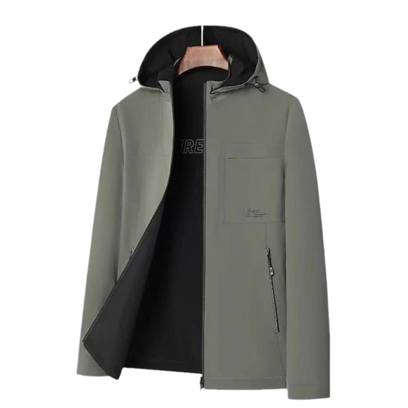 ・カテゴリ: ジャケット・スタイル: ビジネス・主な素材: ポリエステル100%・ネックライン: 無地・シルエット: ルーズフィット・フロントデザイン: ジップ・フード: あり・厚み: 薄手・柄: 無地・袖丈: 長袖・カラー展開: 豆緑、卡...