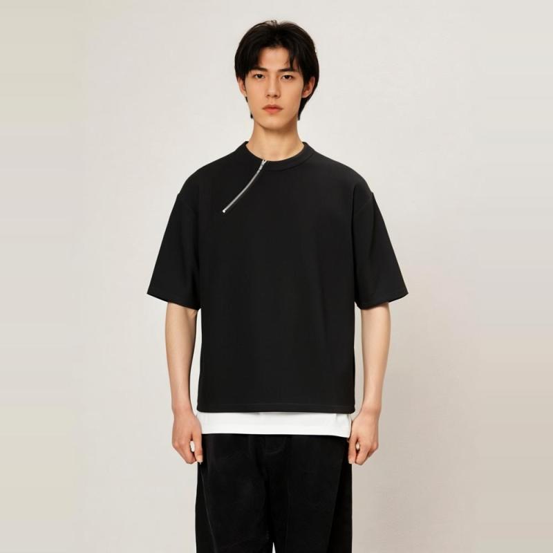 ・カテゴリ: Tシャツ・スタイル: カジュアル・主な素材: 精梳棉100%・ネックライン: クルーネック・袖丈: 短袖・袖型: 落肩袖・柄: 純色・柄: 印花・印花テーマ: 几何图案・カラー展開: 黒色、白色、灰色・サイズ展開: S、M、L...