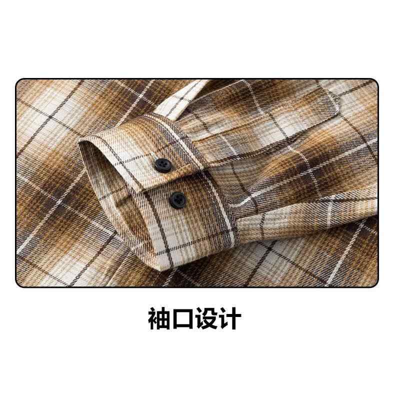 ・カテゴリ: シャツ・スタイル: 復古・主な素材: 聚酯纤维（涤纶）81-90%・袖丈: 長袖・柄: 格子・カラー展開: 粉红色、黄色、棕色・サイズ展開: M、L、XL、XXL、XXXL・フィット: ワイド・ネックライン: 翻领・厚み: 薄...