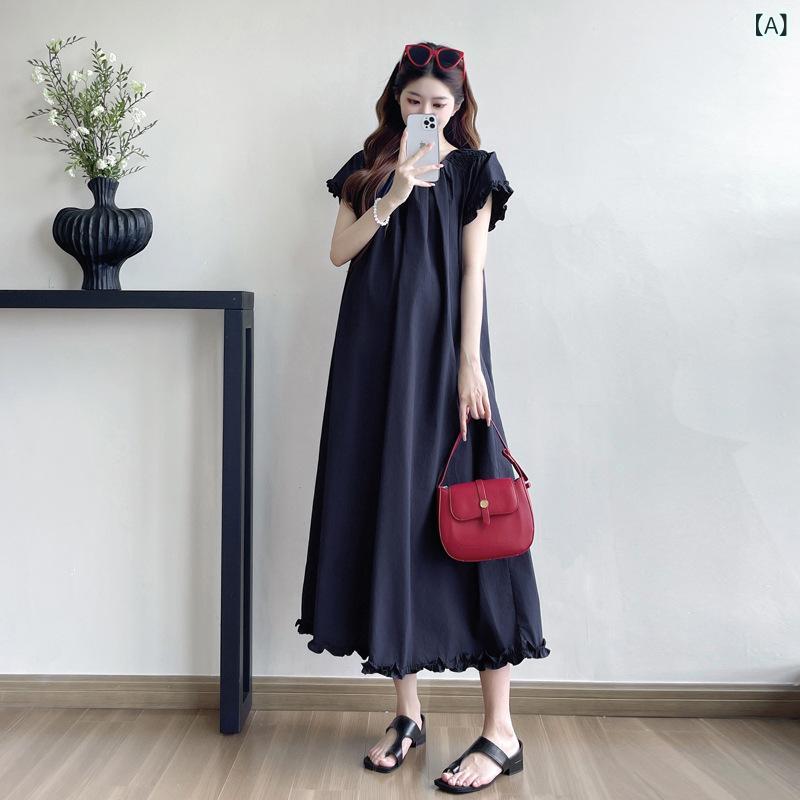 ワンピース レディース マタニティ ロング丈 半袖 妊婦服 ゆったり 大きいサイズ 体型カバー Aライン きれいめ 無地 シンプル・カテゴリ: 连衣裙・ネックライン: ラウンドネック・袖丈: 三分袖・素材: 綿麻・主素材成分: 亜麻・素材混...