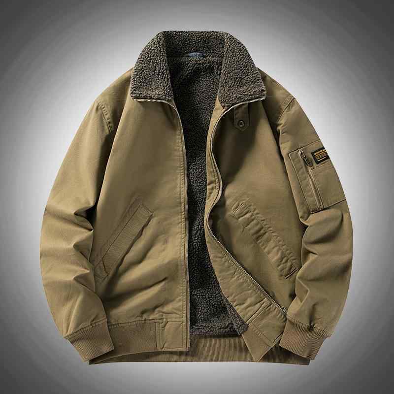 ジャケット メンズ 秋冬 工装 ミリタリー カジュアル 裏起毛 厚手 ショート丈 アウター 青年 大きいサイズ 耐磨性 アウトドア・素材: 綿100%・機能: 耐摩耗性、高色堅牢度・スタイル: ワーク・ミリタリー・襟: スタンドカラー・シル...