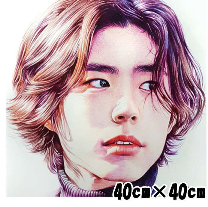 【こちらは予約商品です】 下記注意事項をご了承の上ご購入をお願い致します。※注文製作の為ご注文日より 2週間程度でのお届けとなります。 【タイプ】40cm×40cm　色鉛筆画　一人 ●ご注文後に写真を下記アドレスまで送信ください。barbi...