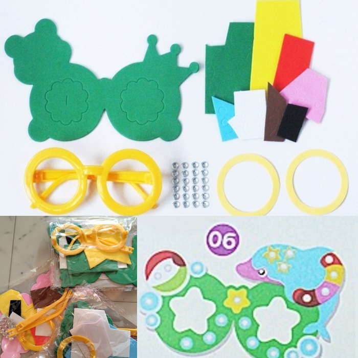 貼るだけ簡単★可愛い眼鏡工作♪楽しく作って、楽しいパーティーを♪ デザイン：イルカ ※カラーはランダムのため　写真とは若干デザインや色が異なる場合もございます。