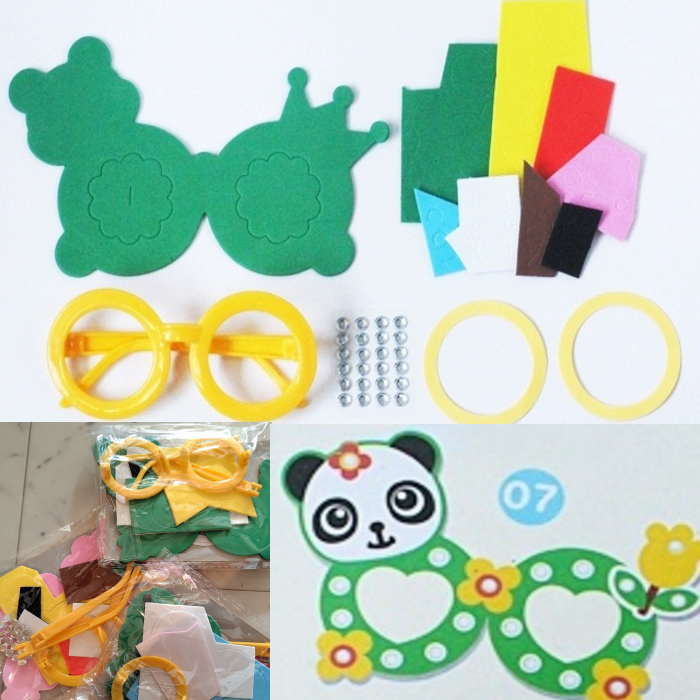 貼るだけ簡単★可愛い眼鏡工作♪楽しく作って、楽しいパーティーを♪ デザイン：パンダ ※カラーはランダムのため　写真とは若干デザインや色が異なる場合もございます。