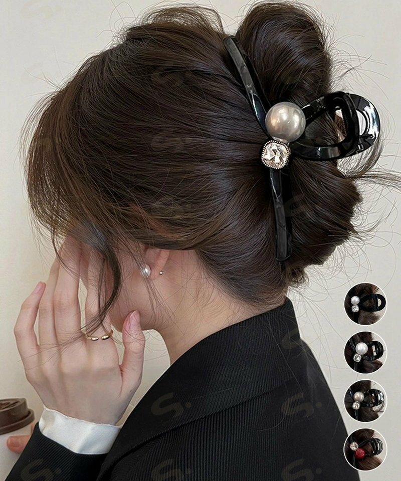 ■商品の特徴レディース ヘアアクセサリー 韓国風 髪留め まとめ髪 おしゃれ大人可愛い オフイスカジュアル 小物 誕生日 プレゼントさっと髪の毛をまとめるにおすすめなバンスクリップ。 上品なフェイクパールとラインストーンを組み合わせ、女性ら...