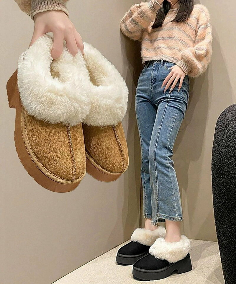 ■商品の特徴ボリュームファー ショートブーツ もこもこムートンシューズ 暖かい冬ブーツ カジュアル 美脚ボアシューズ あったか防寒靴ふわふわのフェイクファーが足元を包み込む、冬に頼れるあったかショートブーツ。 存在感のある厚底ソールはスタイ...