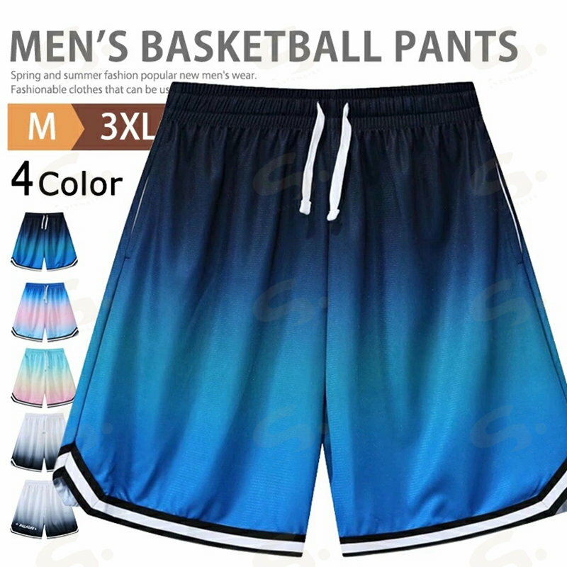 商品情報 商品名 ハーフパンツ メンズ バスケパンツ ジャージ 下 膝上 短パン ズボン ショートパンツ バスパン グラデーション バスケットボールパンツ スポーツ ランニング 素材 ポリエステル100％ カラー ライトブルー サファイア色...
