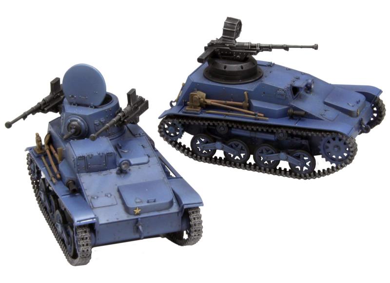 ファインモールド ガールズ&amp;パンツァー リボンの武者 九四式軽装甲車 鬼チーム スーパー改 &amp; 無人砲塔仕様 2台セット 1/35スケール プラモデル 41113(c)Takeshi Nogami Takaaki Suzuk...
